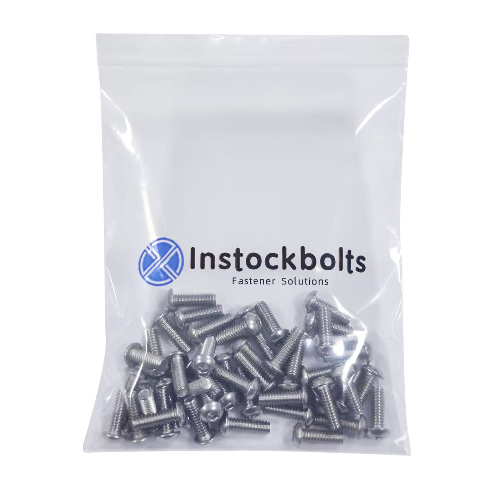 #10-32×3/4" Button Head Socket Cap Screws, Stainless Steel 18-8 (304), Allen Hex Button Head Screws,50PCS