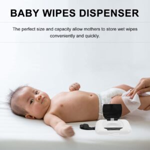 Toyvian Travel Wipes Baby Wipes Dispenser Pattern Portable Wipes Case Baby Wipe Holder Wet Wipe Container Wet Tissue Box for Outdoor Travel Home Black White Travel Wipes Case