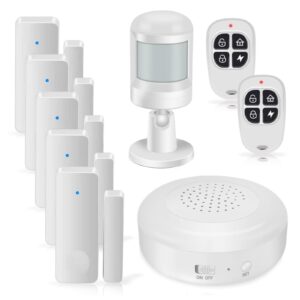 skk home security system (2nd gen), 9-piece wireless alarm system kit, compatible with alexa, diy no monthly fee, for house apartment office