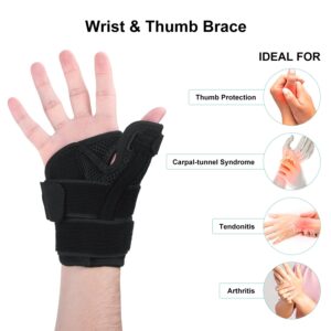 Wrist Brace Adjustable Wrist Wraps & Support for Carpal Tunnel Relief & Night Support, Thumb & Hand Brace, Wrist Splint for Tendonitis, Arthritis, Tenosynovitis, Fractures, Sprains, working out