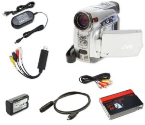 tech collector minidv camcorder bundle w/usb adapter for tape transfer to digital