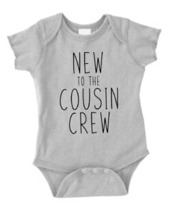 pregnancy announcement for grandparents size 0-3 months: new to the cousin crew baby announcement for family romper gray. baby boy girl - baby announcement onesie baby announcement gifts