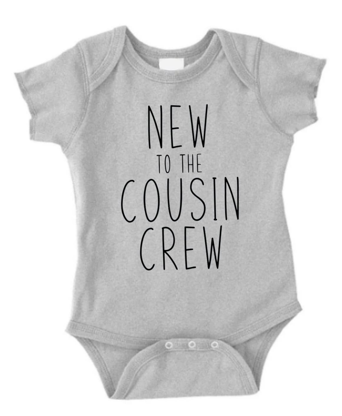 Pregnancy Announcement for Grandparents Size 0-3 Months: New To The Cousin Crew Baby Announcement for Family Romper Gray. Baby Boy Girl - Baby Announcement Onesie Baby Announcement Gifts