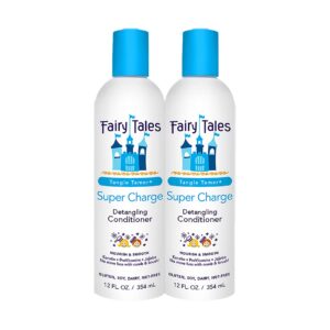 fairy tales tangle tamer super charge - detangling conditioner for kids - paraben free, sulfate free, gluten free, nut free- 12 oz (2 pack)