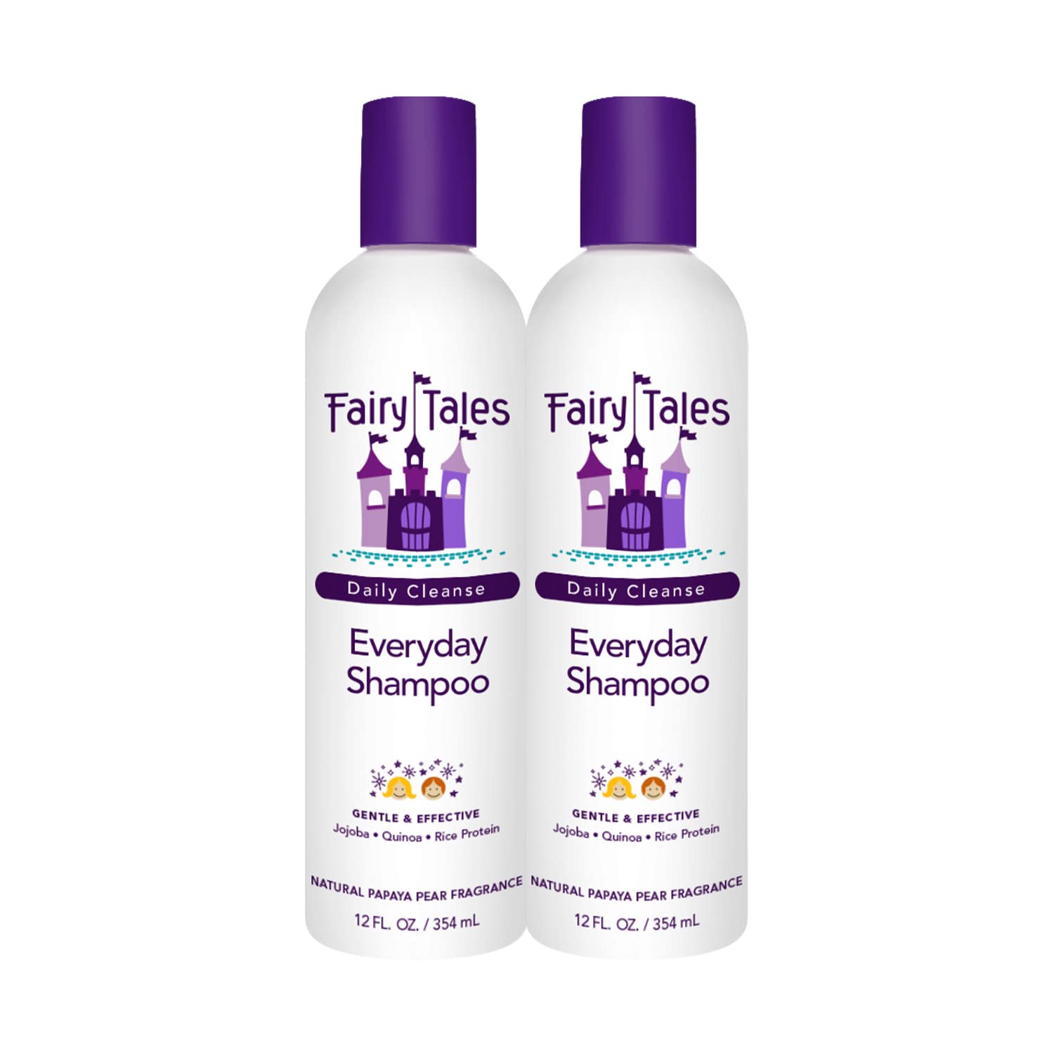 Fairy Tales Daily Cleanse Everyday Kids Shampoo - Gentle Natural Defining Shampoo, Tangle Free, Moisturizing and Hydrating Formula, Paraben Free - 12 oz (2 Pack)