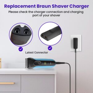 For Braun Shaver Charger,12V Power Cord for Braun Series 7 9 3 5 1 XT5 Electric Razor 3040s 340s 9385cc 370 720 760cc 790cc 720s-4 7865cc 9090cc 9330s 5018s 7020s 9095cc 3350cc-4 390cc