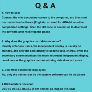 WOWNOVA English Version Computer Temp Monitor, PC Sensor Panel Display, PC Temperature Display for PC ARGB Computer Case Secondary Screen, IPS USB Mini Screen PC CPU RAM HDD Data Monitor