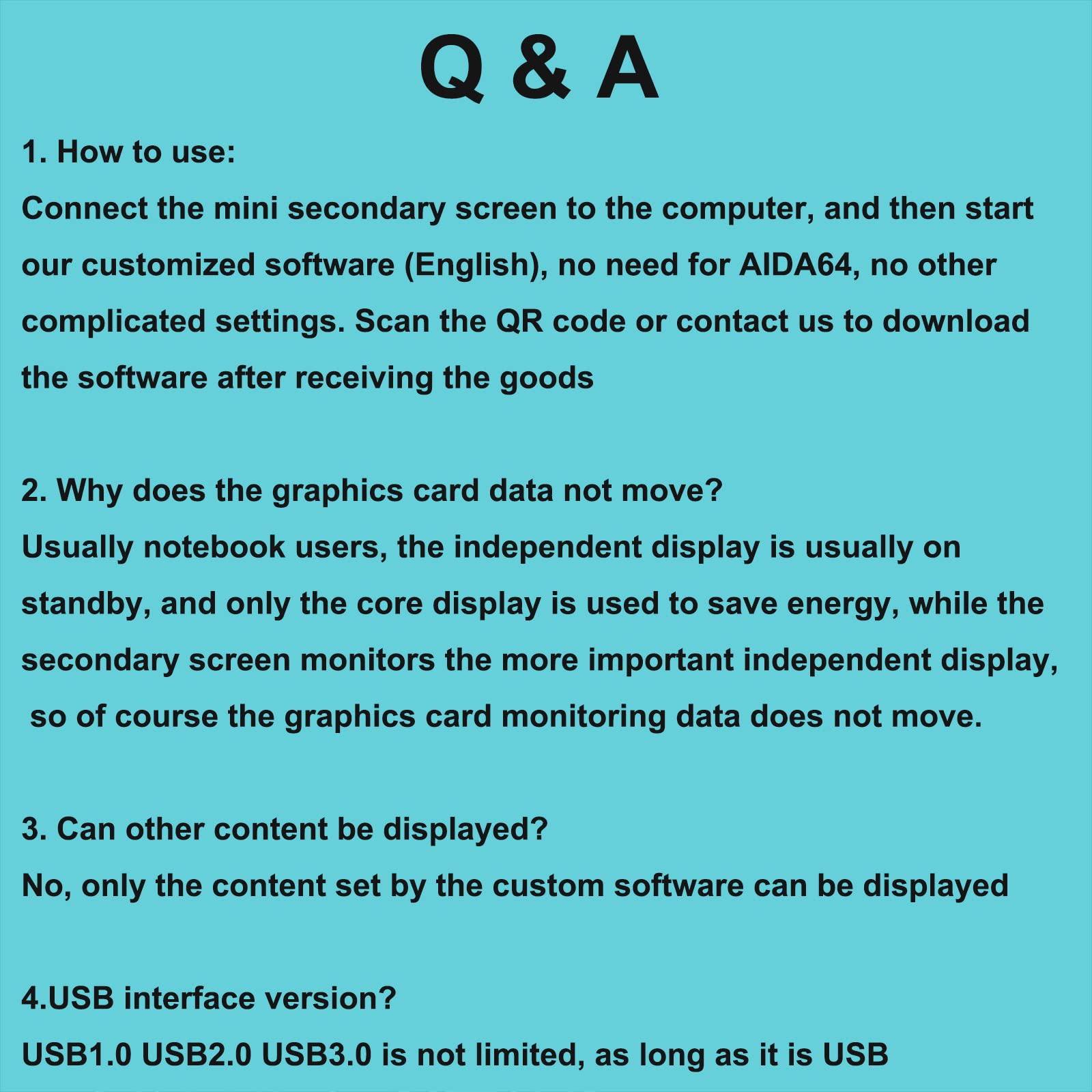 WOWNOVA English Version Computer Temp Monitor, PC Sensor Panel Display, PC Temperature Display for PC ARGB Computer Case Secondary Screen, IPS USB Mini Screen PC CPU RAM HDD Data Monitor