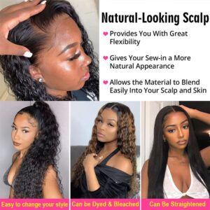 GLOWNINA Deep Wave Lace Front Wigs Human Hair 180 Density 13x4 HD Transparent Frontal Wigs Human Hair for Women Deep Curly Glueless Wigs Human Hair Pre Plucked with Baby Hair Natural Black 20Inch