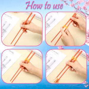 5 Pairs Reusable Chopstick Helpers Non Slippery Training Chopsticks for Adult Replaceable Practice Chopsticks Heat Resistant Chopsticks Holder with Clip for Trainer (Mixed Color, Alloy)