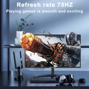 AOYODKG 20 inch PC Monitor, Professional Thin Computer Monitor with TN Panel and Blue Light Settings, 75Hz HD LED Monitor, Desktop Monitor with HDMI and VGA Port for Home Office, Machine Black