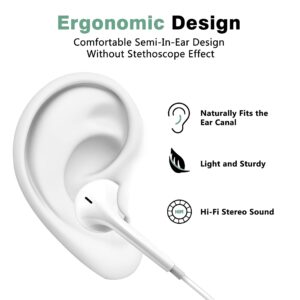 2 Pack Wired Headphones/Earbuds with Microphone,3.5mm Wired Earbuds/Earphones in-Ear Headphones with Mic Built-in Volume Control Compatible with iPhone 6/6S/Android/iPad Most 3.5mm Audio Devices2