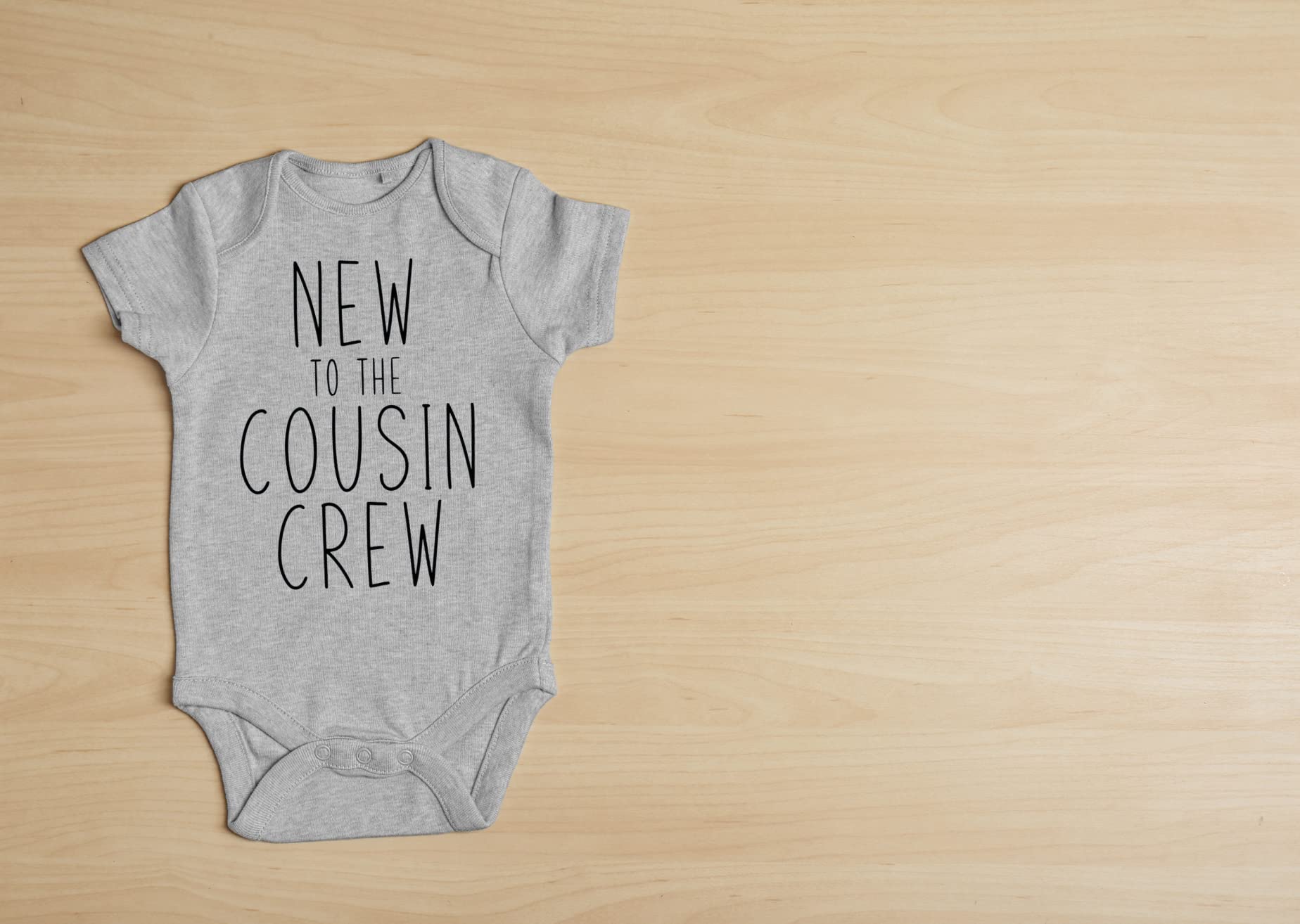 Pregnancy Announcement for Grandparents Size 0-3 Months: New To The Cousin Crew Baby Announcement for Family Romper Gray. Baby Boy Girl - Baby Announcement Onesie Baby Announcement Gifts