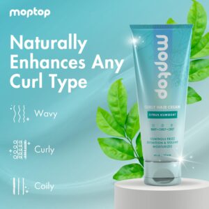 MopTop Curly Hair Bundle: Moisturizing Leave-In Conditioner with Mongongo Oil, Defining Lightweight Curl Gel for Wavy and Curly Hair Routine, Women's Haircare