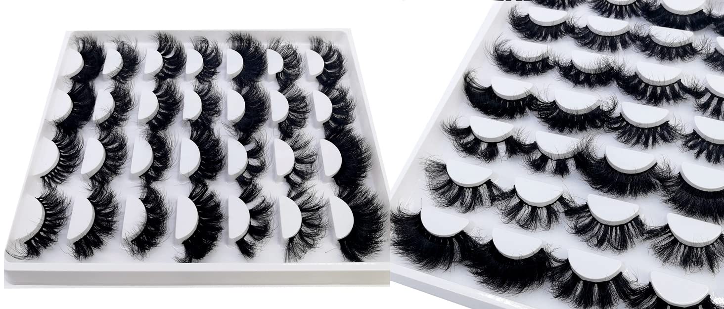 AMSDCN 14/16 Pairs Fluffy mix Lashes 10-25mm 3D Mink Lashes Long Thick Natural False Eyelashes Wholesale Lashes (SD-04)