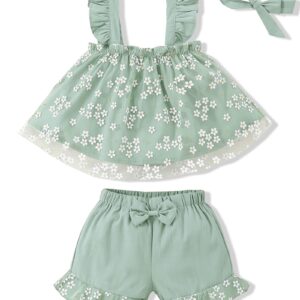 18 Months Baby Girl Clothes Toddler Clothes for Girls Short Set Short Sleeve Top Summer Outfits 18-24 Months Girl Clothes 24 Months Girl