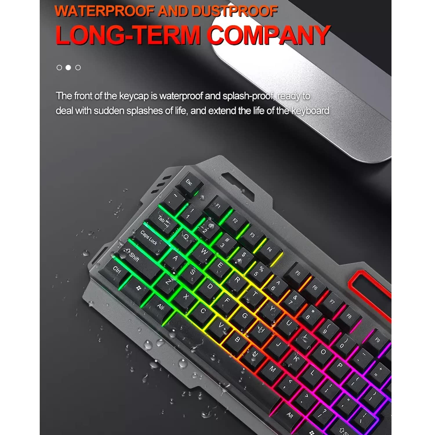 EXHNLE Gaming Keyboard and Mouse Combo, LED Rainbow Backlit Keyboard with 104 Key Computer PC Gaming Keyboard for Computer, Desktop, Notebook, Laptop