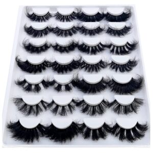 amsdcn 14/16 pairs fluffy mix lashes 10-25mm 3d mink lashes long thick natural false eyelashes wholesale lashes (sd-04)