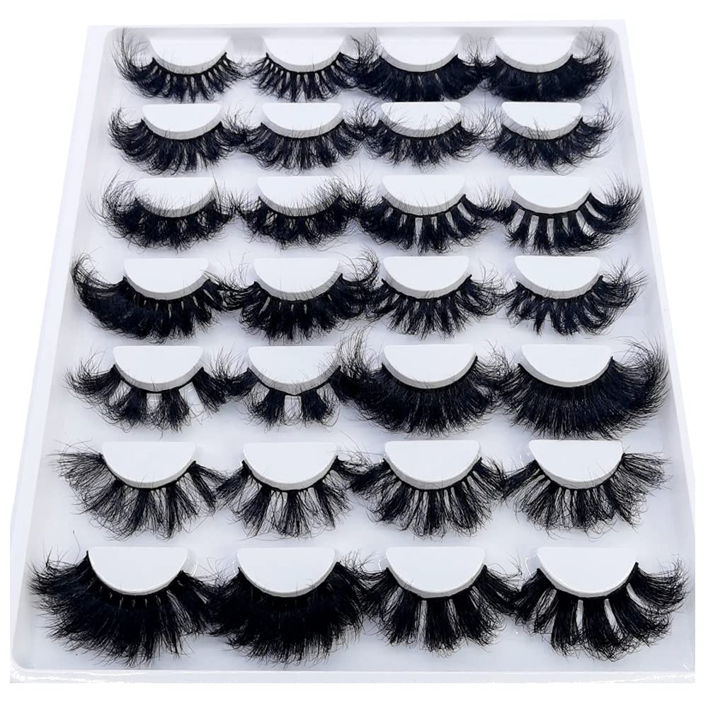 AMSDCN 14/16 Pairs Fluffy mix Lashes 10-25mm 3D Mink Lashes Long Thick Natural False Eyelashes Wholesale Lashes (SD-04)