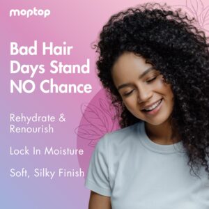 MopTop Curly Hair Bundle: Moisturizing Leave-In Conditioner with Mongongo Oil, Defining Lightweight Curl Gel for Wavy and Curly Hair Routine, Women's Haircare