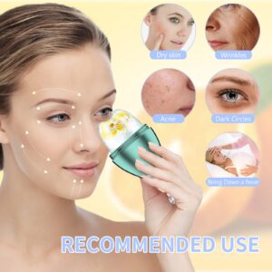 USION Ice Face Roller, Gua Sha Facial Ice Cube Massager Skin Care Tools Ice Roller For Face,Eyes & Neck Naturally Conditioning and Skin Care, Upgraded Facial Ice Mold and Spray Bottle 2 in 1