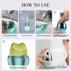 USION Ice Face Roller, Gua Sha Facial Ice Cube Massager Skin Care Tools Ice Roller For Face,Eyes & Neck Naturally Conditioning and Skin Care, Upgraded Facial Ice Mold and Spray Bottle 2 in 1