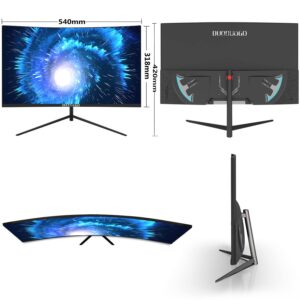 DUODUOGO 24 Inch Curved Computer Monitor 75Hz 2800R Curvature Full HD 1920x1080 LED Screen Monitor for Business, HDMI, VGA, 5ms Response Time