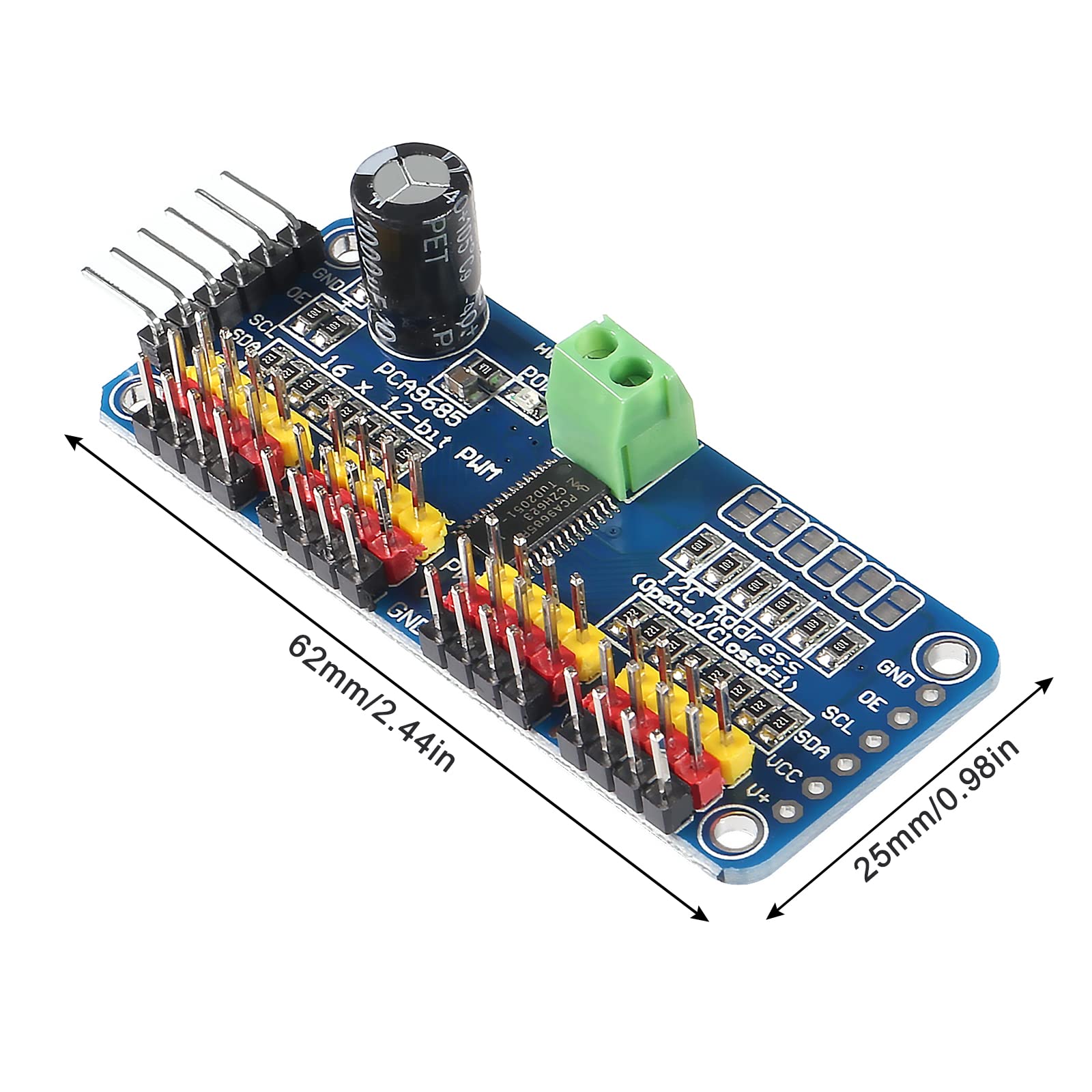 AITIAO 3Pcs PCA9685 16 Channel 12-Bit PWM Servo Motor Driver IIC Interface Module PCA9685 Controller Module for Robot Raspberry pi