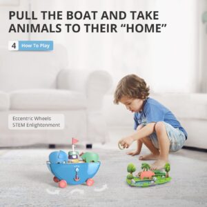 Almond Island Noah’s Ark Balancing Boat Toy with 3D Puzzle, Baptism Gifts for Boys and Girls, Bible Toys, Montessori Educational Toys for Toddlers Age 3 4 5 6