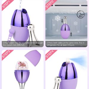 Ice Face Roller, Ice Roller and Spray for Face and Eye Puffiness Relief, Facial Ice Roller Ice Mold Reusable Beauty Ice Cube Ice Holder Skin Care Tool to Brighten & Tighten Skin, Shrink Pores(Purple)