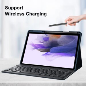 Keyboard Case for Samsung Galaxy Tab S8 Plus 2022/S7 FE 2021/S7 Plus 2020 12.4 inch with S Pen Holder, Detachable Wireless Keyboard for Tab S7 FE/S7+/S8 Plus, Black