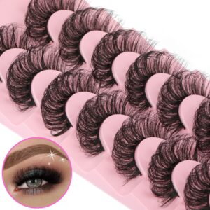 heyalice mink lashes fluffy false eyelashes 22mm natural dramatic eye lashes pack d curl volume strip fake eyelashes (hy2)