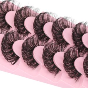 HeyAlice Mink Lashes Fluffy False Eyelashes 22mm Natural Dramatic Eye Lashes Pack D Curl Volume Strip Fake Eyelashes (HY2)