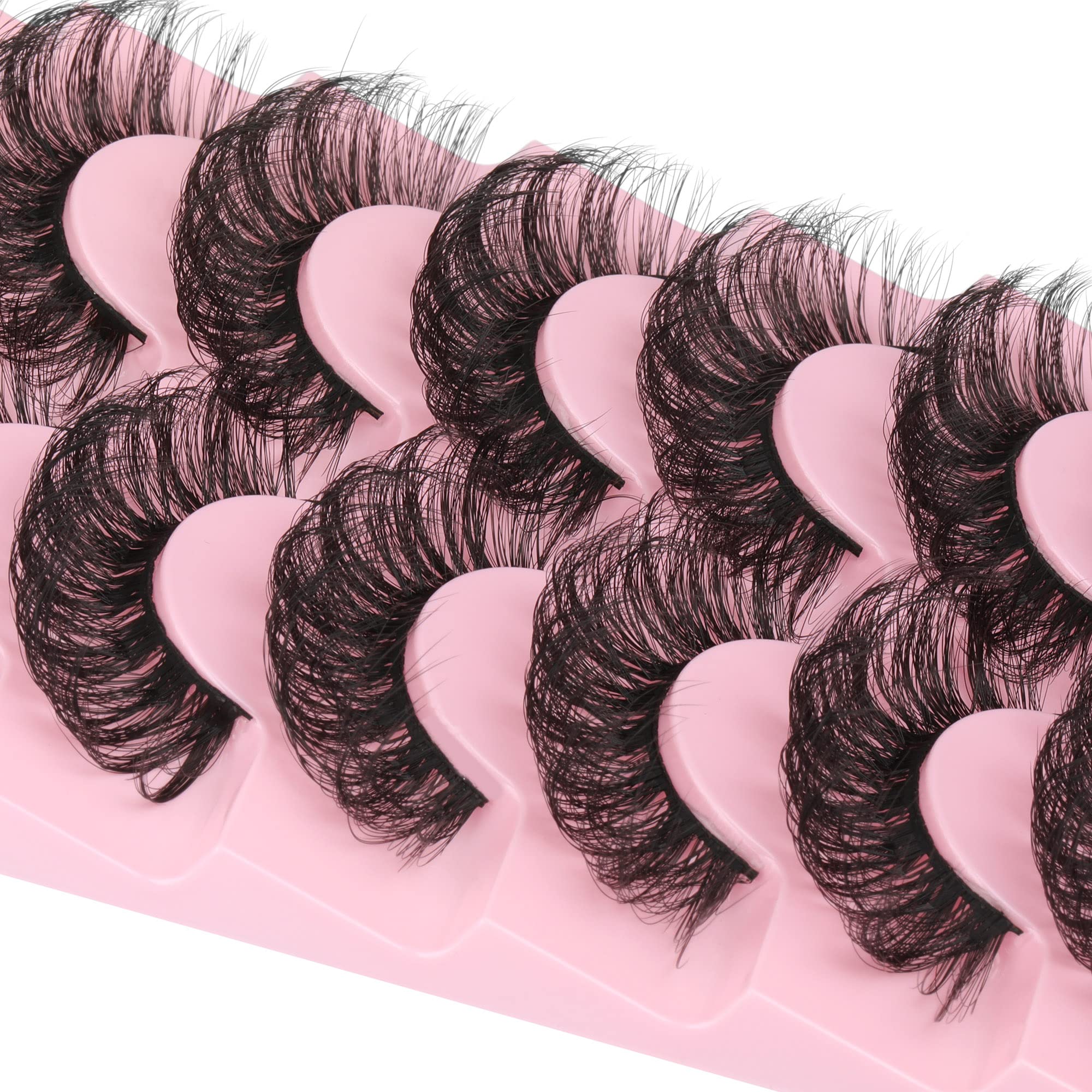 HeyAlice Mink Lashes Fluffy False Eyelashes 22mm Natural Dramatic Eye Lashes Pack D Curl Volume Strip Fake Eyelashes (HY2)