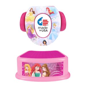 disney princess 2 pc essential potty training set - potty training seat, step stool for kids