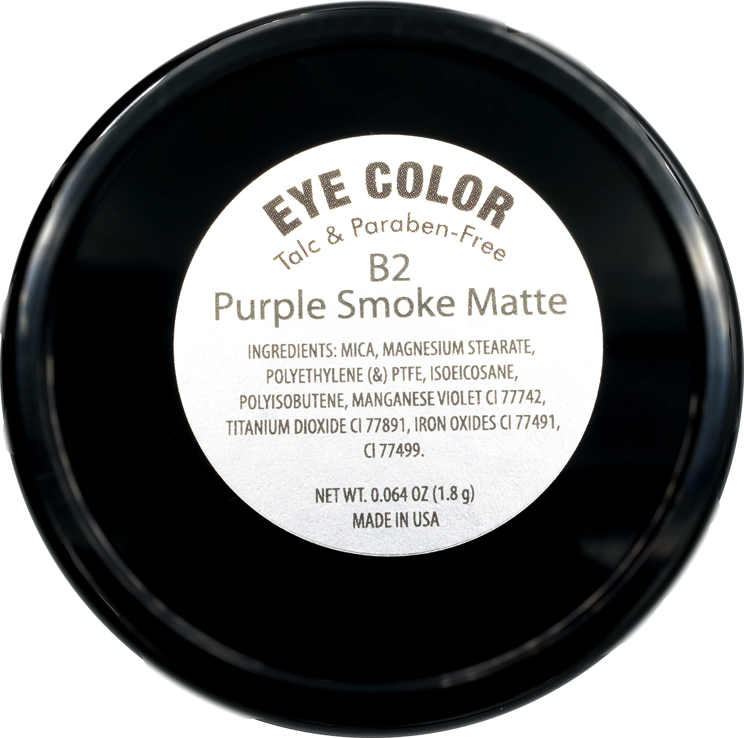 Pure Ziva Purple Smoke Violet Matte Opaque Mauve Pressed Powder Single Vegan Eyeshadow; Talc, Paraben & Cruelty Free