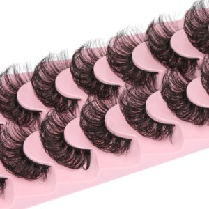 HeyAlice Mink Lashes Fluffy False Eyelashes 22mm Natural Dramatic Eye Lashes Pack D Curl Volume Strip Fake Eyelashes (HY2)