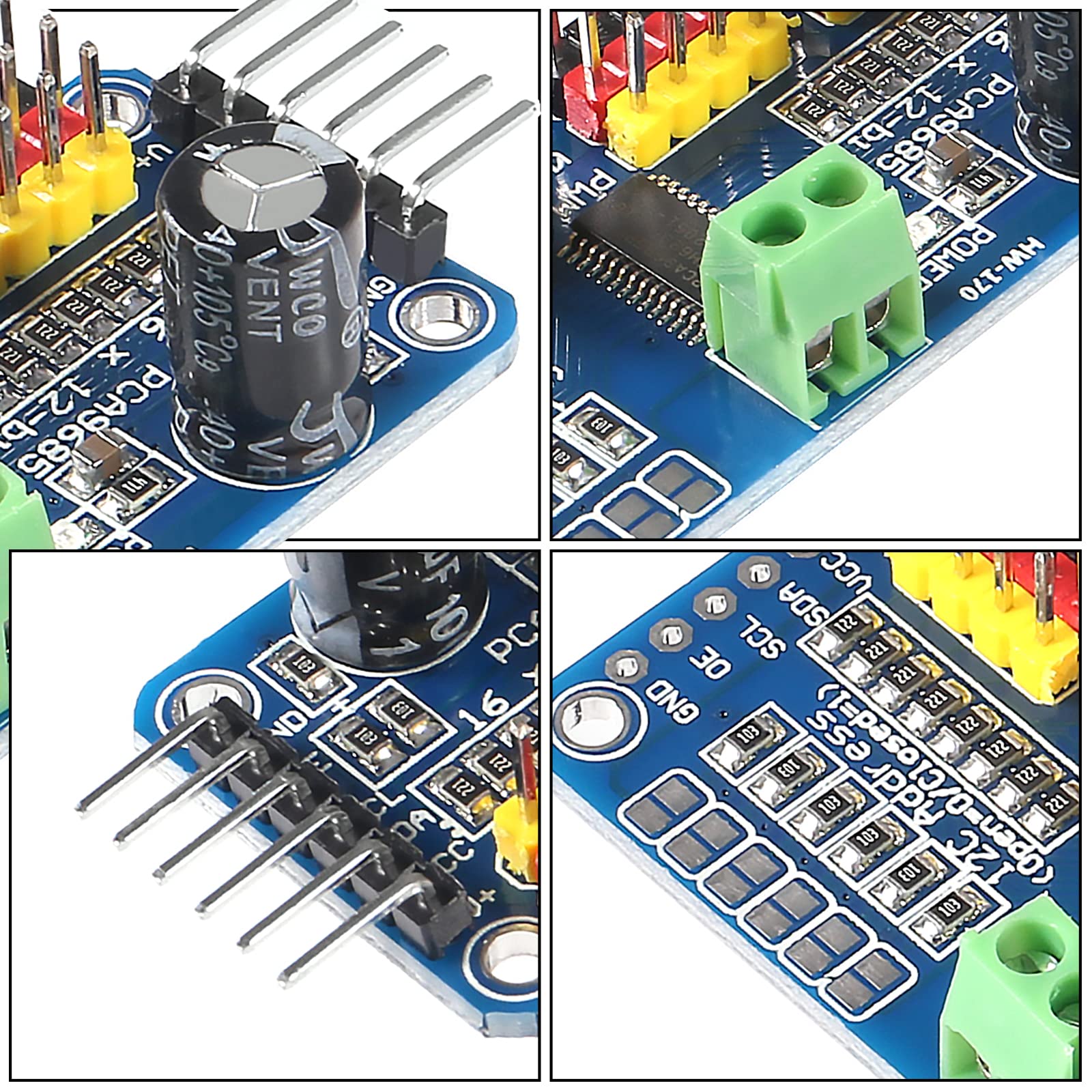 AITIAO 3Pcs PCA9685 16 Channel 12-Bit PWM Servo Motor Driver IIC Interface Module PCA9685 Controller Module for Robot Raspberry pi