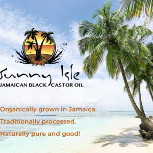 Sunny Isle Jamaican Black Castor Oil 8oz - Plastic PET Bottle | Hair Growth Oil, Eyebrows & Eyelashes, Scalp and Nail Care | Skin Conditioning