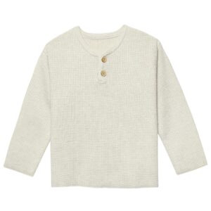 gerber baby and toddler boys henley sweater, oatmeal heather, 3t