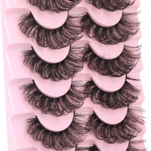 HeyAlice Mink Lashes Fluffy False Eyelashes 22mm Natural Dramatic Eye Lashes Pack D Curl Volume Strip Fake Eyelashes (HY2)