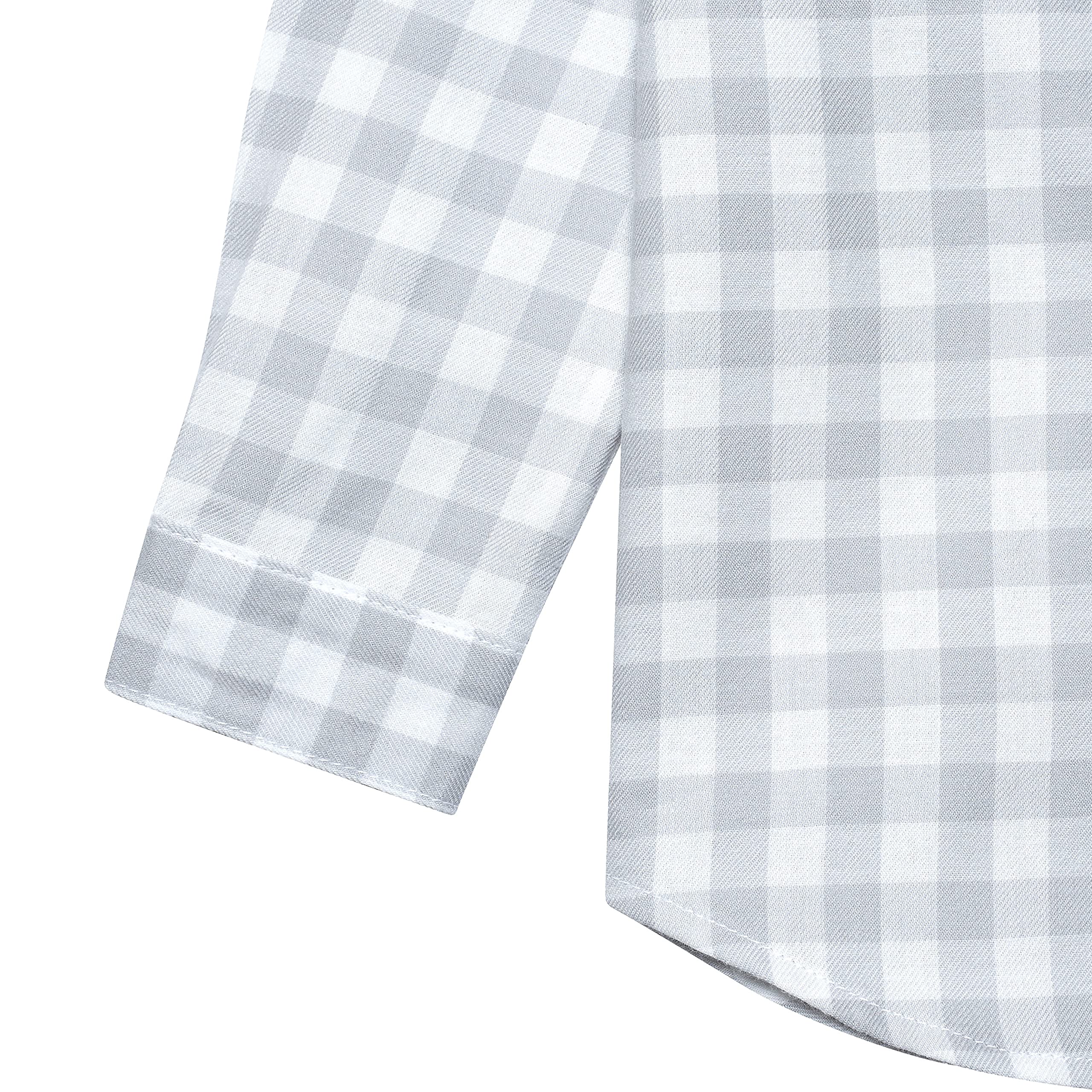 Gerber Baby and Toddler Boys Long Sleeve Button Up Plaid Shirt, Gray Plaid, 4T