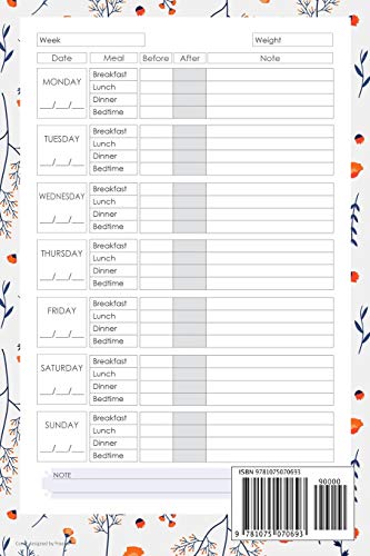 Blood Sugar Log Book: Weekly Blood Sugar Diary, Enough For 106 Weeks or 2 Years, Daily Diabetic Glucose Tracker Journal Book, 4 Time Before-After (Breakfast, Lunch, Dinner, Bedtime)