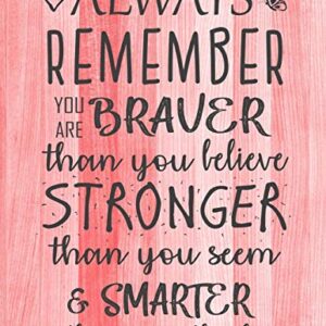 Always Remember You are Braver than you believe - Stronger than you seem & Smarter thank you think: Inspirational Journal - Notebook to Write In for ... Journals - Notebooks for Women & Girls)