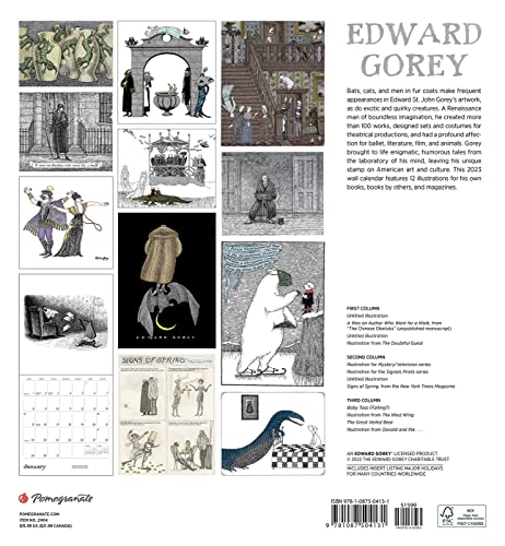 Edward Gorey 2023 Wall Calendar