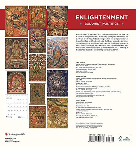 Enlightenment: Buddhist Paintings 2023 Wall Calendar