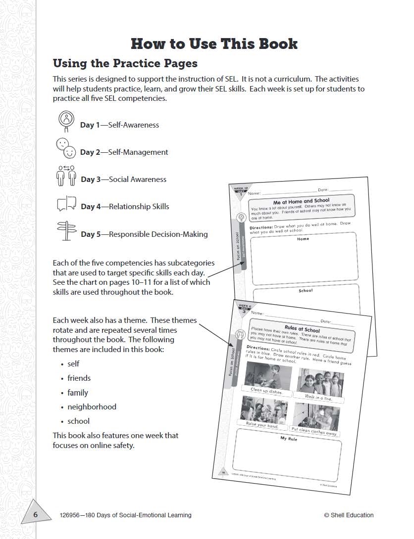 180 Days: Social-Emotional Learning for Kindergarten Practice Workbook for Classroom and Home, Cool and Fun Practice Created by Teachers (180 Days of Practice)