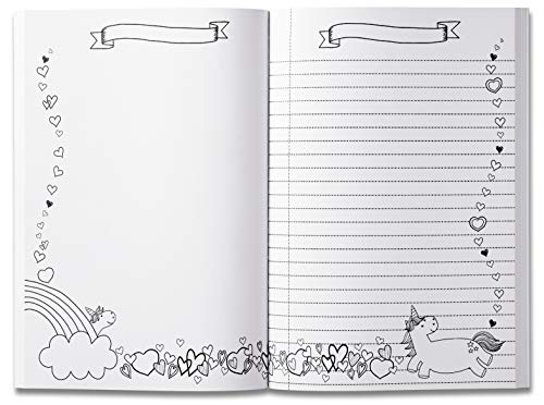 Unicorn Journal and Sketchbook: Journal and Notebook for Girls - Composition Size (7.5"x9.75") With Lined and Blank Pages, Perfect for Journal, Doodling, Sketching and Notes