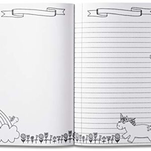 Unicorn Journal and Sketchbook: Journal and Notebook for Girls - Composition Size (7.5"x9.75") With Lined and Blank Pages, Perfect for Journal, Doodling, Sketching and Notes