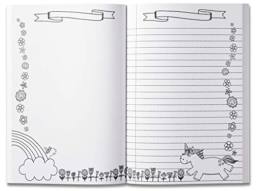 Unicorn Journal and Sketchbook: Journal and Notebook for Girls - Composition Size (7.5"x9.75") With Lined and Blank Pages, Perfect for Journal, Doodling, Sketching and Notes